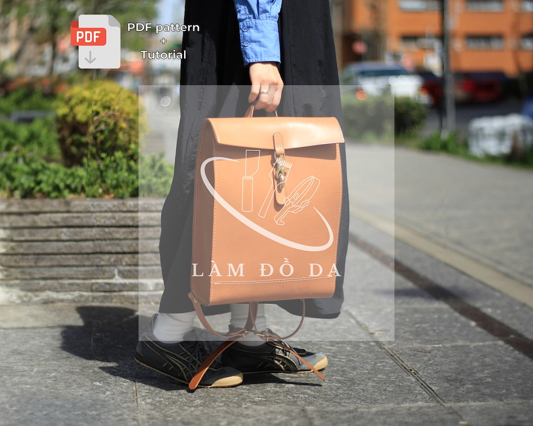 Leather Backpack PDF Pattern, School Bag Pattern, Travel Backpack ...