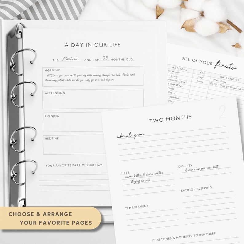 Printable Pregnancy & Baby Memory Book: Milestone Journal, Keepsake PDF ...