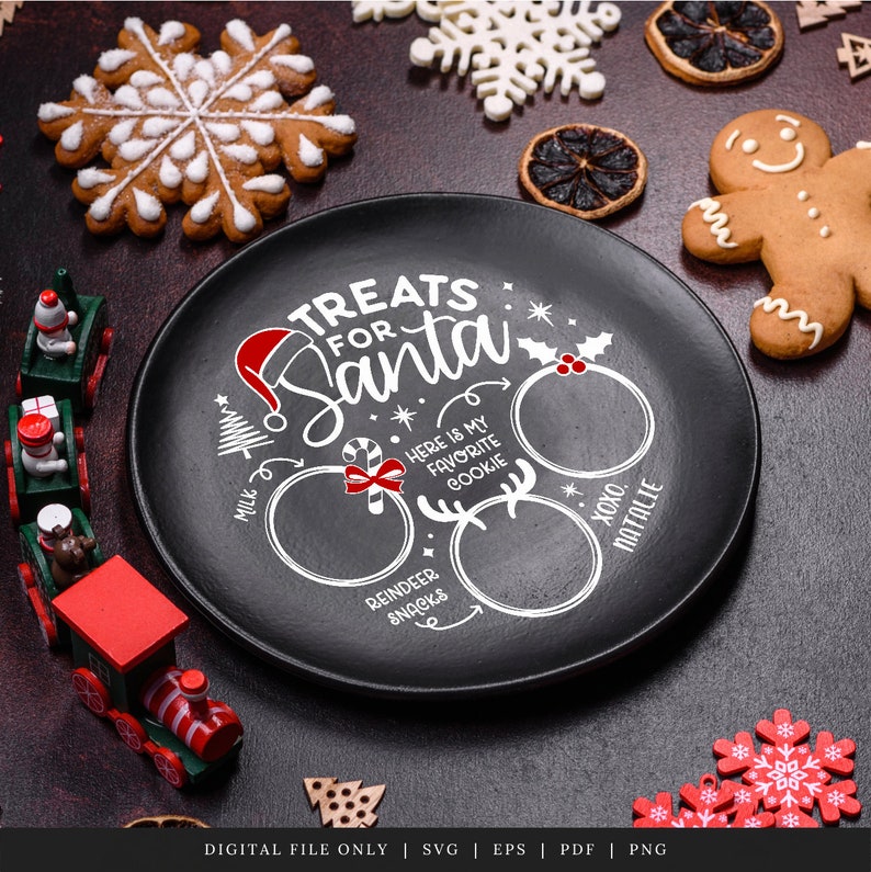 Santa Treats Tray Sign, Christmas Cookies for Santa, Holiday Snack ...