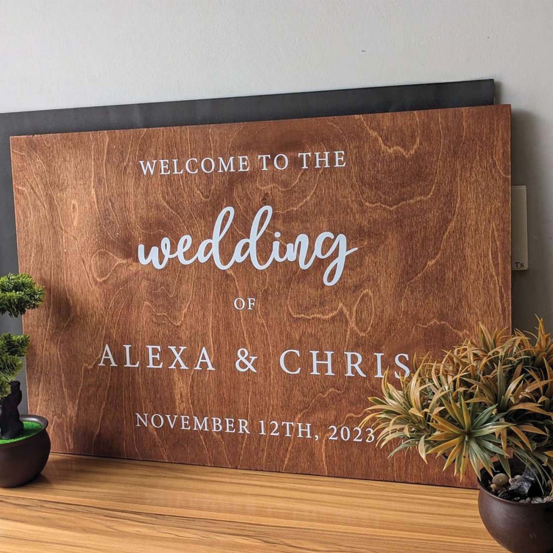 Wooden Wedding Welcome Sign Custom Wood Wedding Sign Personalized ...
