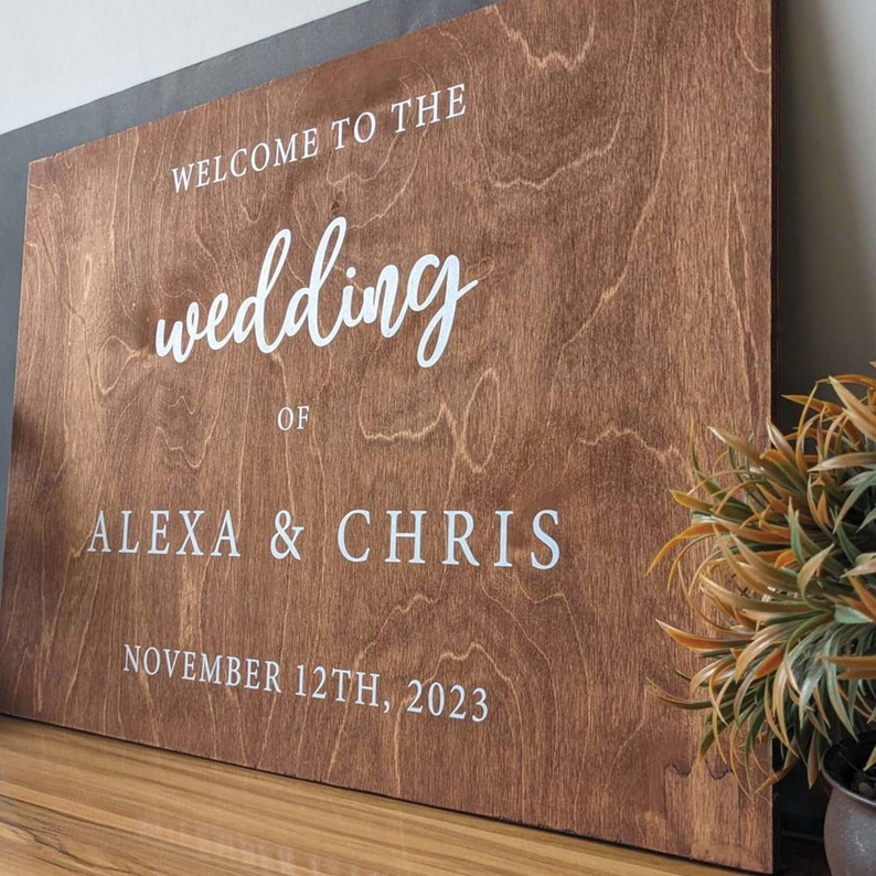 Wooden Wedding Welcome Sign Custom Wood Wedding Sign - Etsy