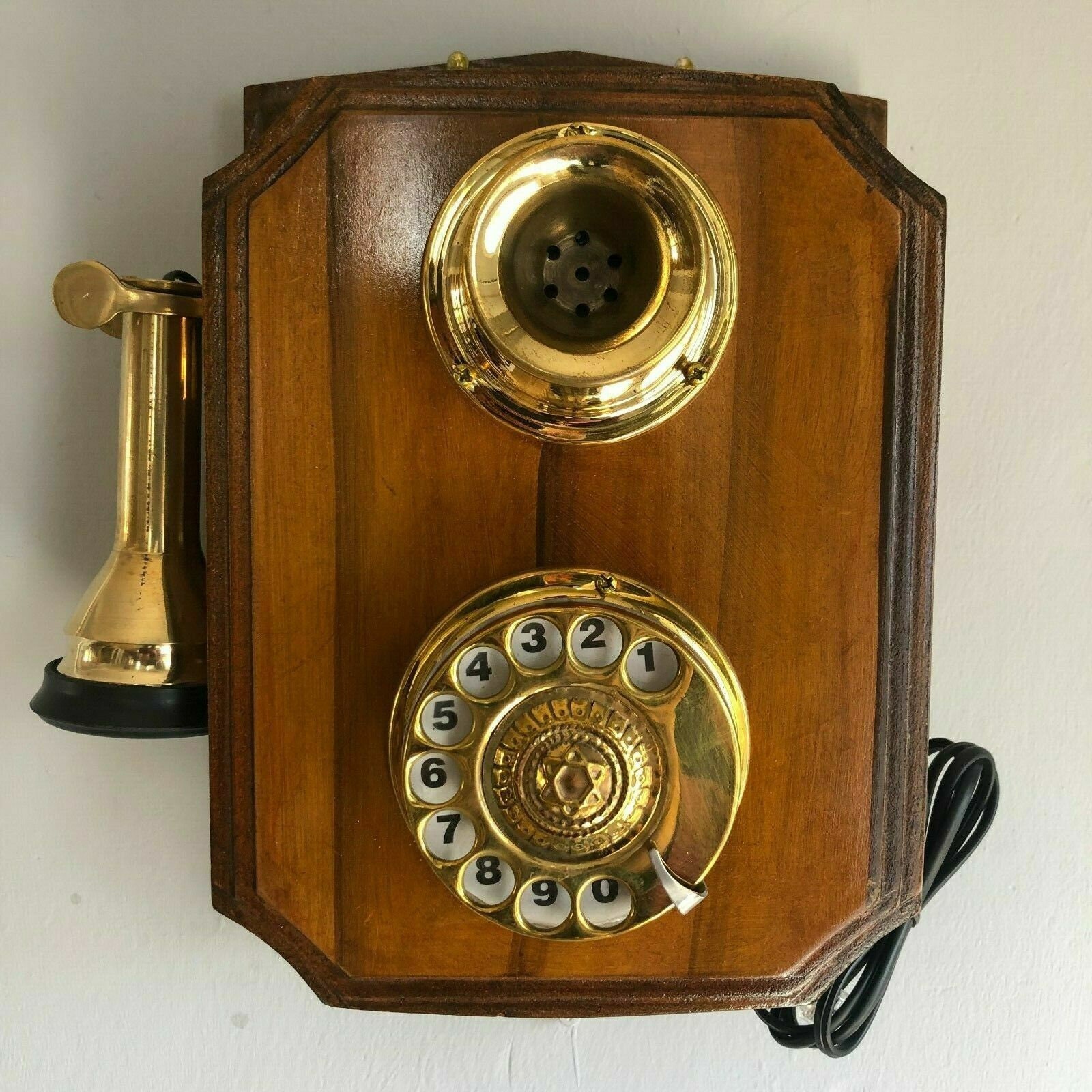 Reproduction Wooden Retro Rotary Dial Mechanical Bell Wall Mount ...