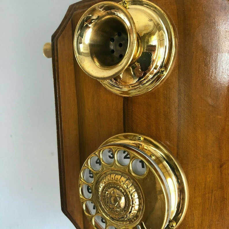 Reproduction Wooden Retro Rotary Dial Mechanical Bell Wall Mount ...