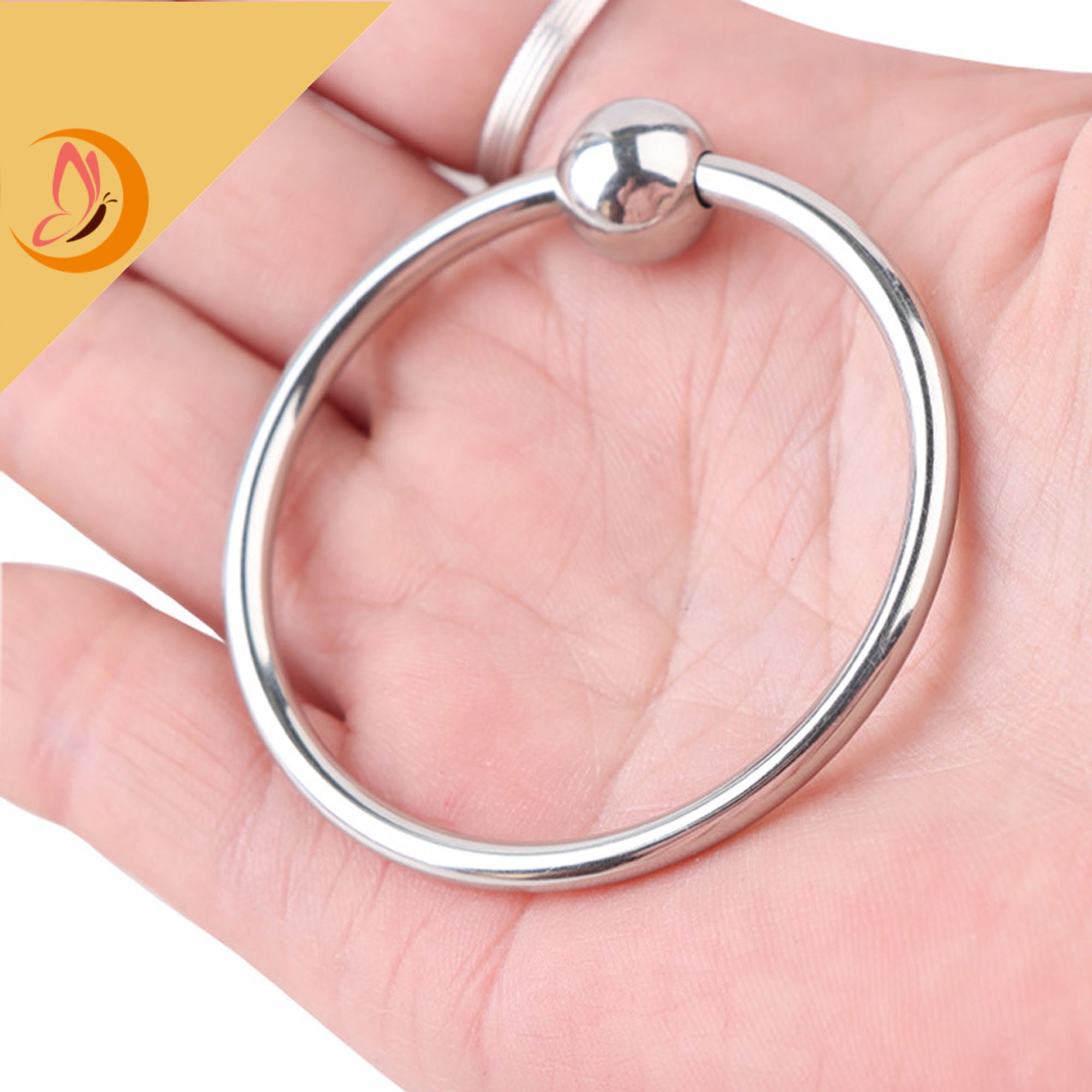 Glans Ring With Stress Ball, Stainless Steel Cock Rings in 6 Sizes, Glans Massage Ring, Penis ...