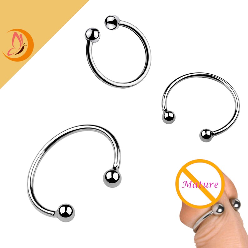 Steel Glans Rings 6 Sizes Penis Frenum Massage Rings Cock - Etsy