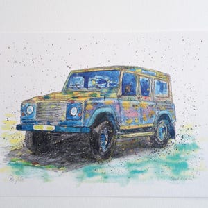 Land Rover Defender 110 Watercolour - Etsy