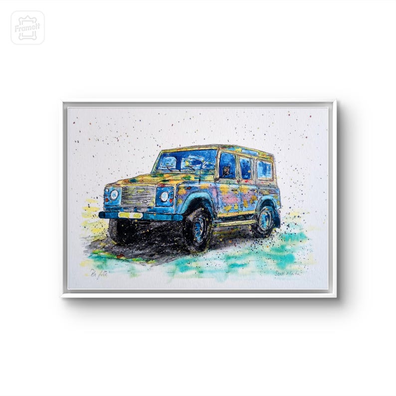 Land Rover Defender 110 Watercolour - Etsy