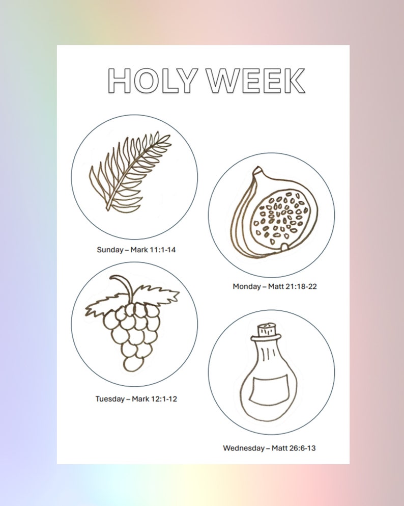 Holy Week Colouring Sheets With Bible Verses | Printable Easter Bible ...
