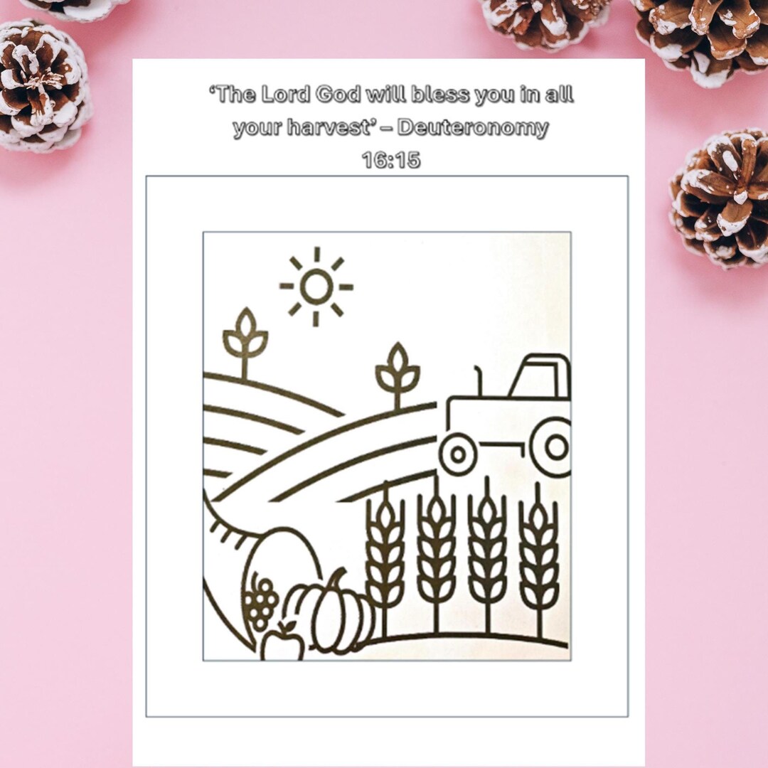 Harvest Festival Colouring Page Including Bible Verse | Sunday School ...