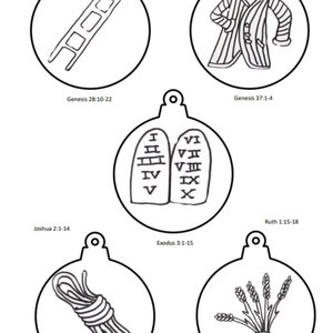 Jesse Tree Coloring Pages | Printable Digital Download of 25 Advent ...