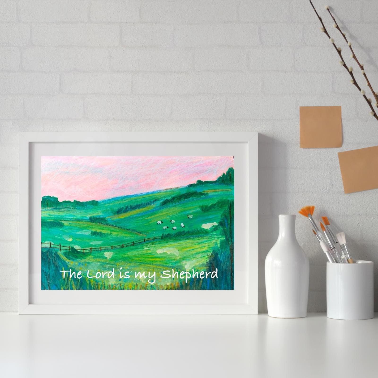 A5 Psalm 23 Christian Wall Art Print | Unframed Bible Verse | Mixed ...