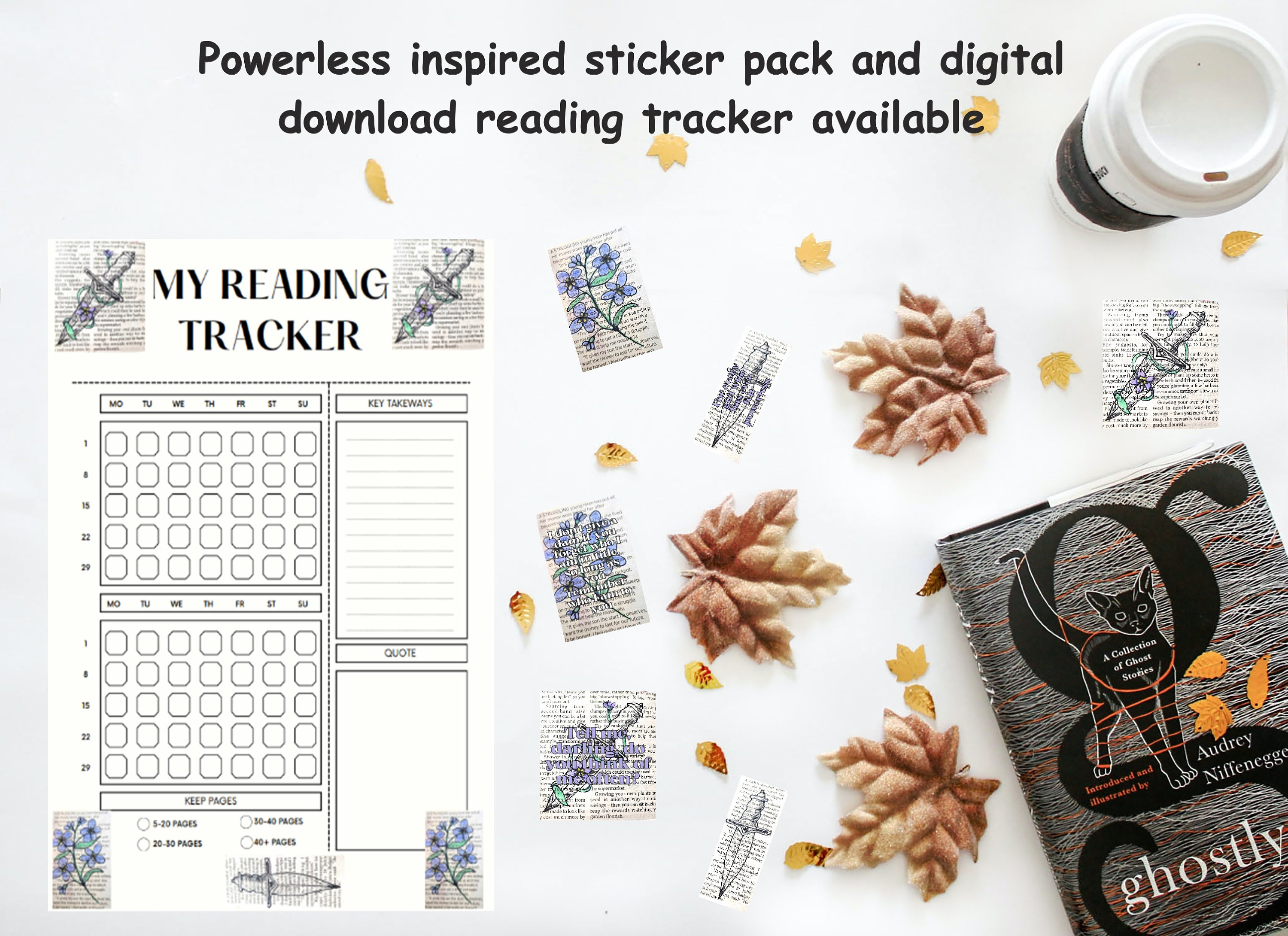 Powerless Inspired Vinyl Sticker Pack Book Quotes Hand-drawn Fan Art ...