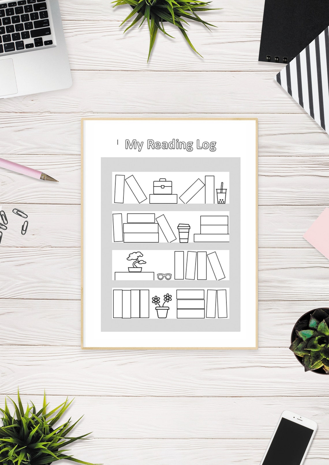 Printable Reading Log | Digital Download | Colouring Reading Journal ...