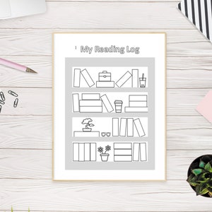 Printable Reading Log | Digital Download | Colouring Reading Journal ...
