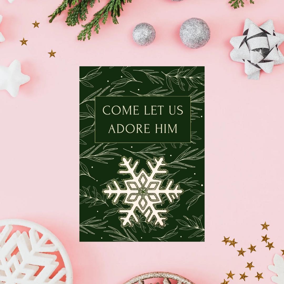 Come Let Us Adore Him Printable Christmas Card | PDF Digital Download ...