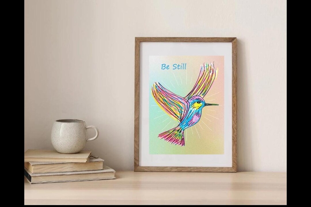 A5 Bible Verse Hummingbird Christian Wall Art Print | Unframed Mixed ...