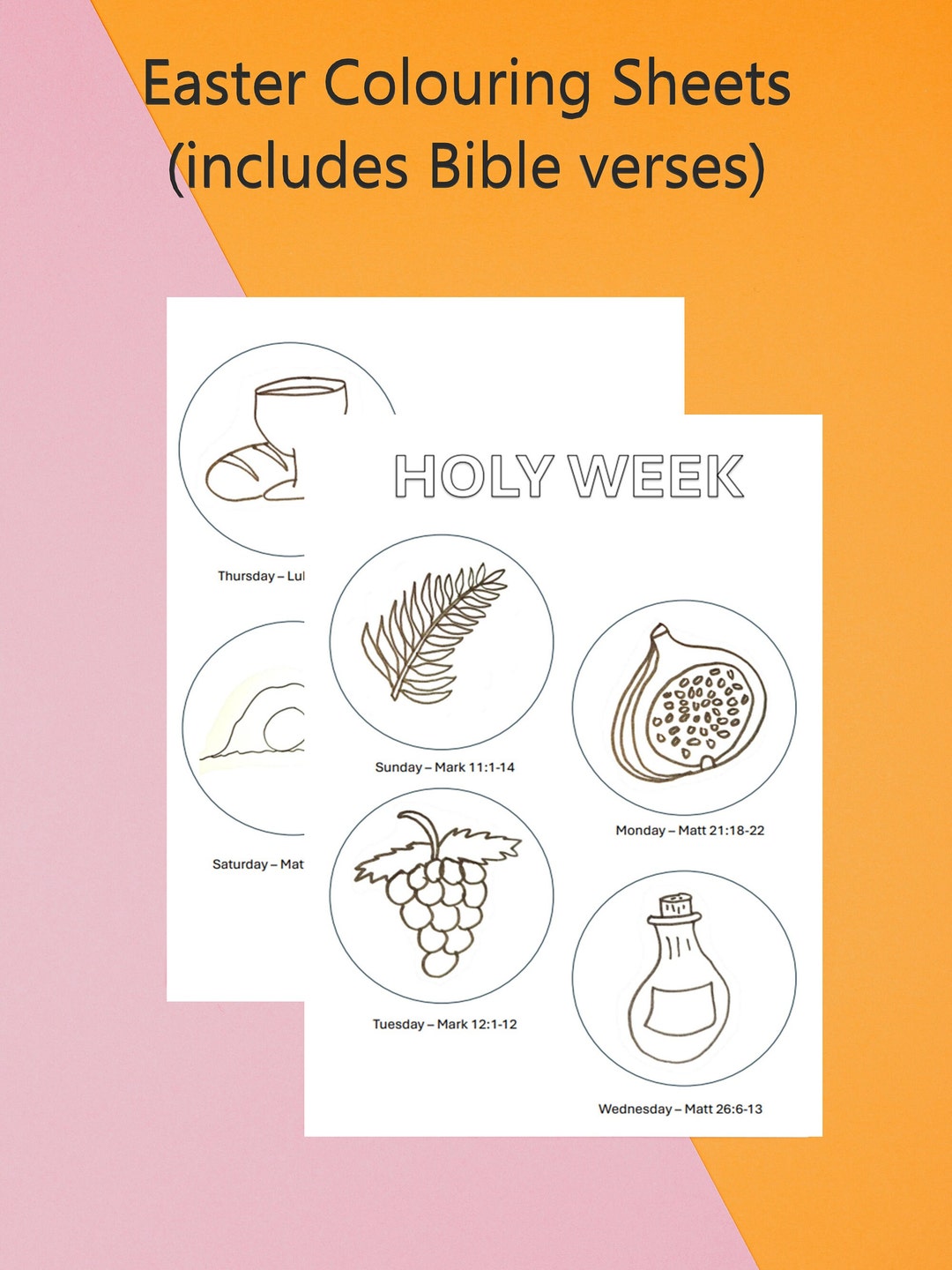 Holy Week Colouring Sheets With Bible Verses | Printable Easter Bible ...
