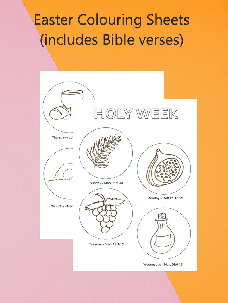 Holy Week Colouring Sheets With Bible Verses | Printable Easter Bible ...