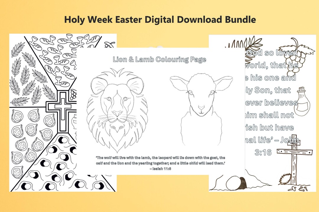 Holy Week Colouring Page Bundle | Sunday School Coloring Church ...