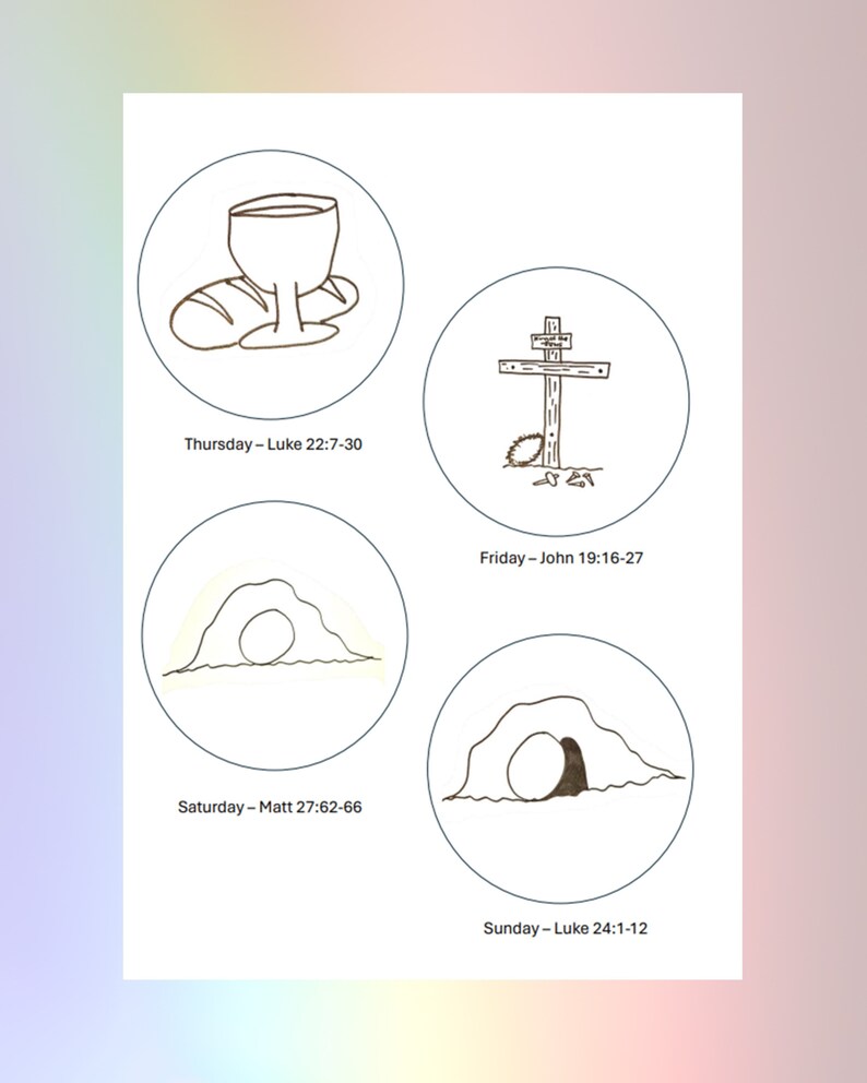 Holy Week Colouring Sheets With Bible Verses | Printable Easter Bible ...