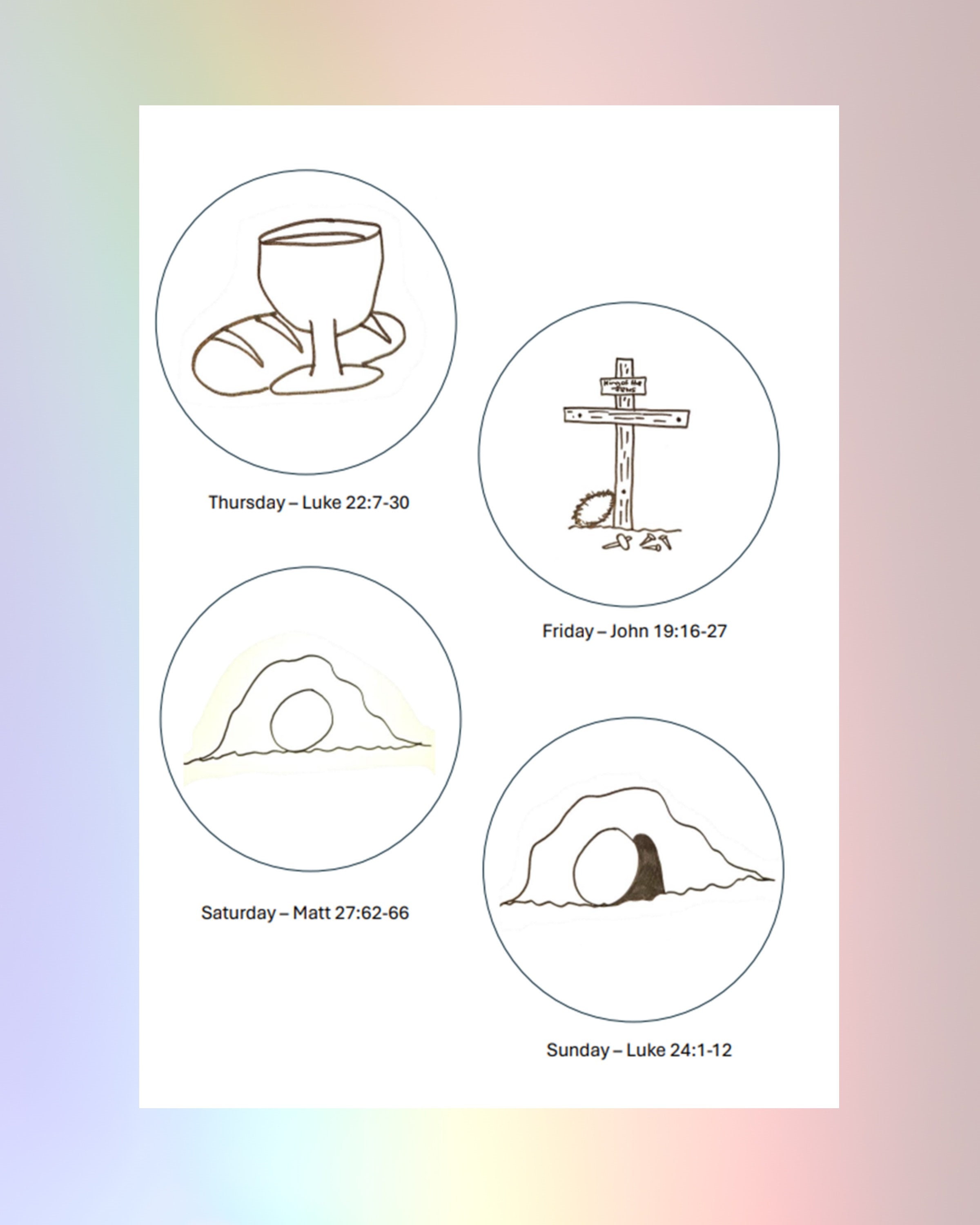 Holy Week Colouring Sheets With Bible Verses | Printable Easter Bible ...