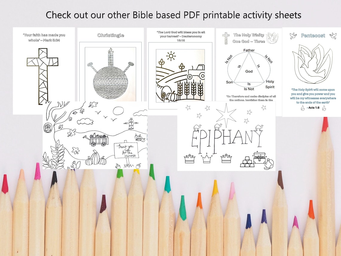 Jesse Tree Coloring Pages | Printable Digital Download of 25 Advent ...