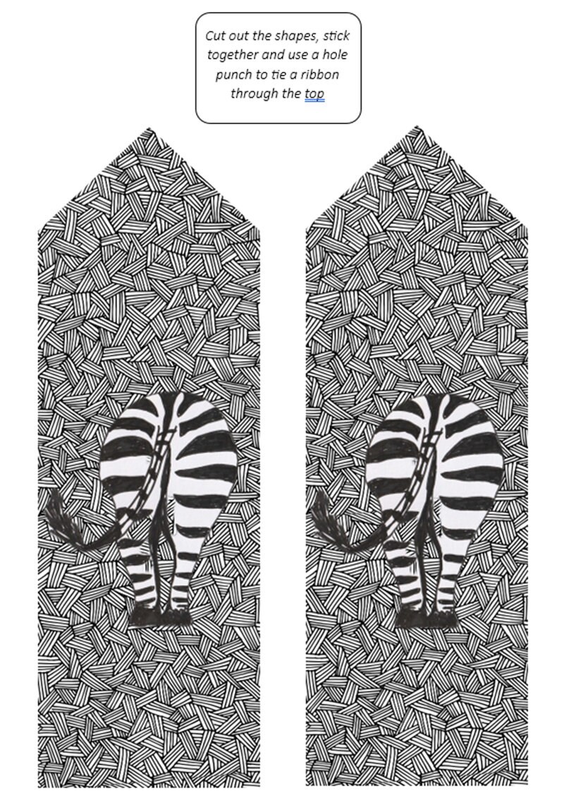 Zebra Printable Bookmark | Digital Download | Children's Craft | Kid's ...