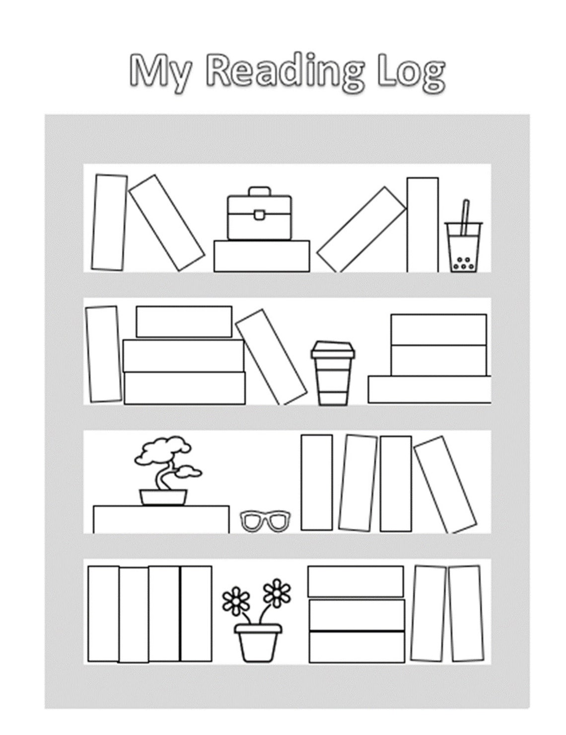 Printable Reading Log | Digital Download | Colouring Reading Journal ...