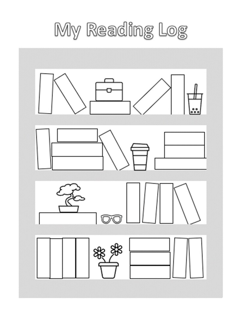 Printable Reading Log | Digital Download | Colouring Reading Journal ...
