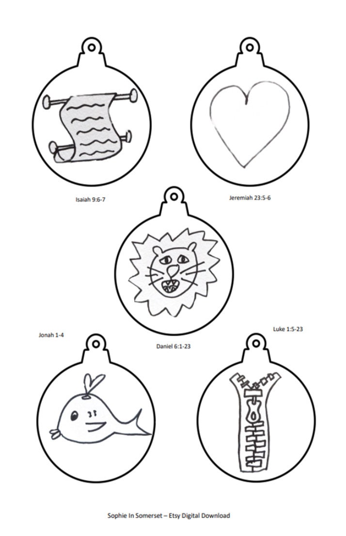 Jesse Tree Coloring Pages | Printable Digital Download of 25 Advent ...