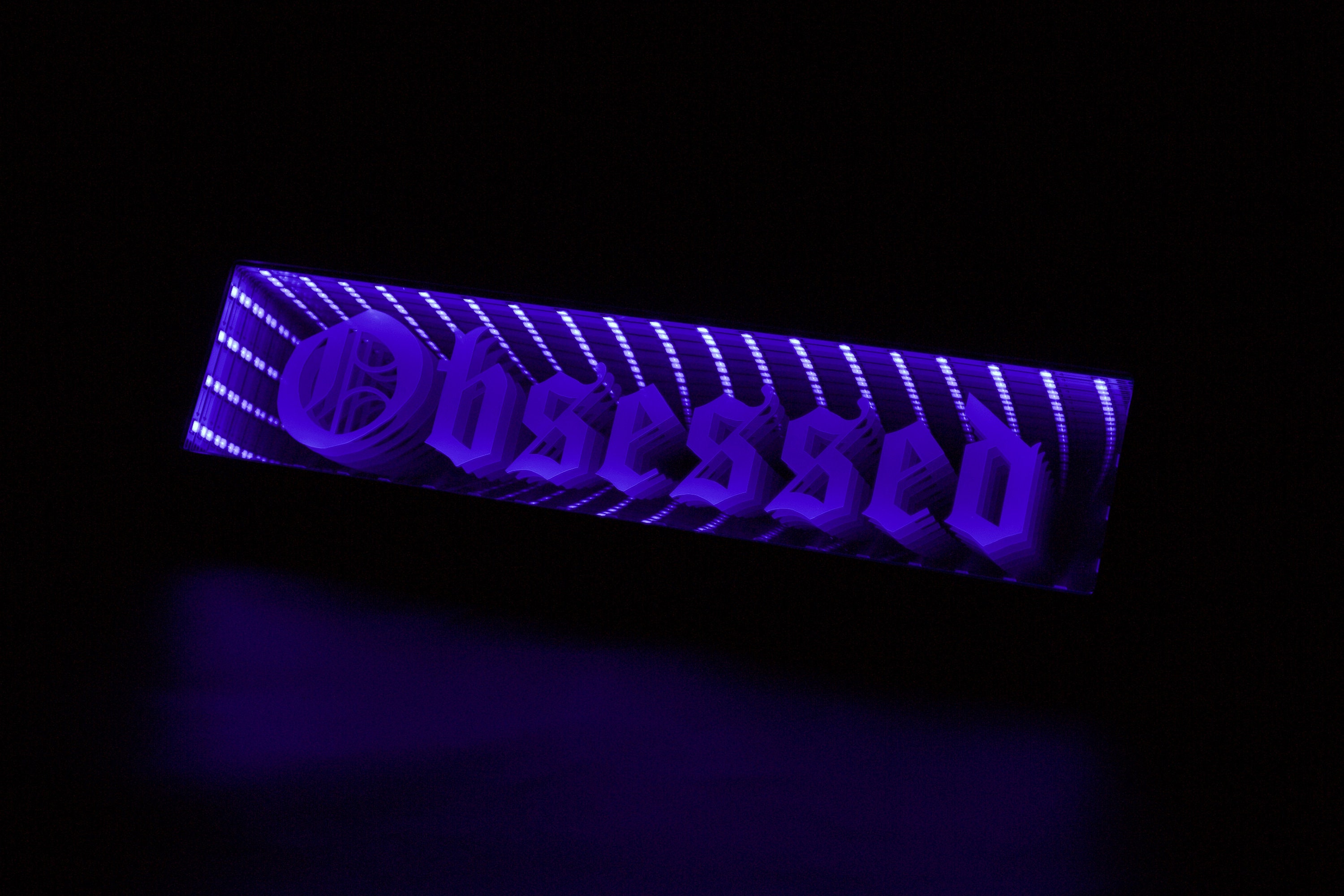 Car Infinity Mirror "obsessed" - LED 3D Rear View Mirror - Gift for Him ...