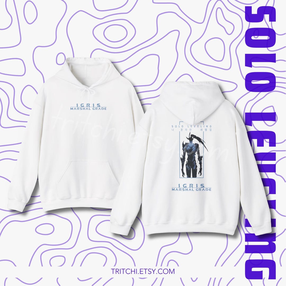Hoodie Solo Leveling Igris Marshal Grade Anime Sweatshirt Unisex Manga ...