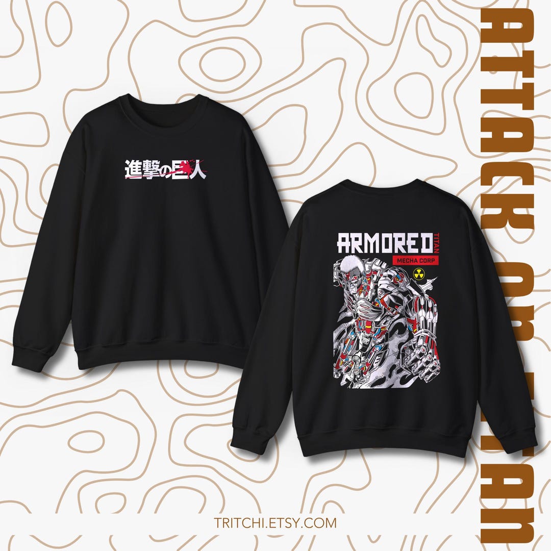 Armored Titan Sweatshirt, Attack on Titan Mech Corp Anime Apparel, Fan ...