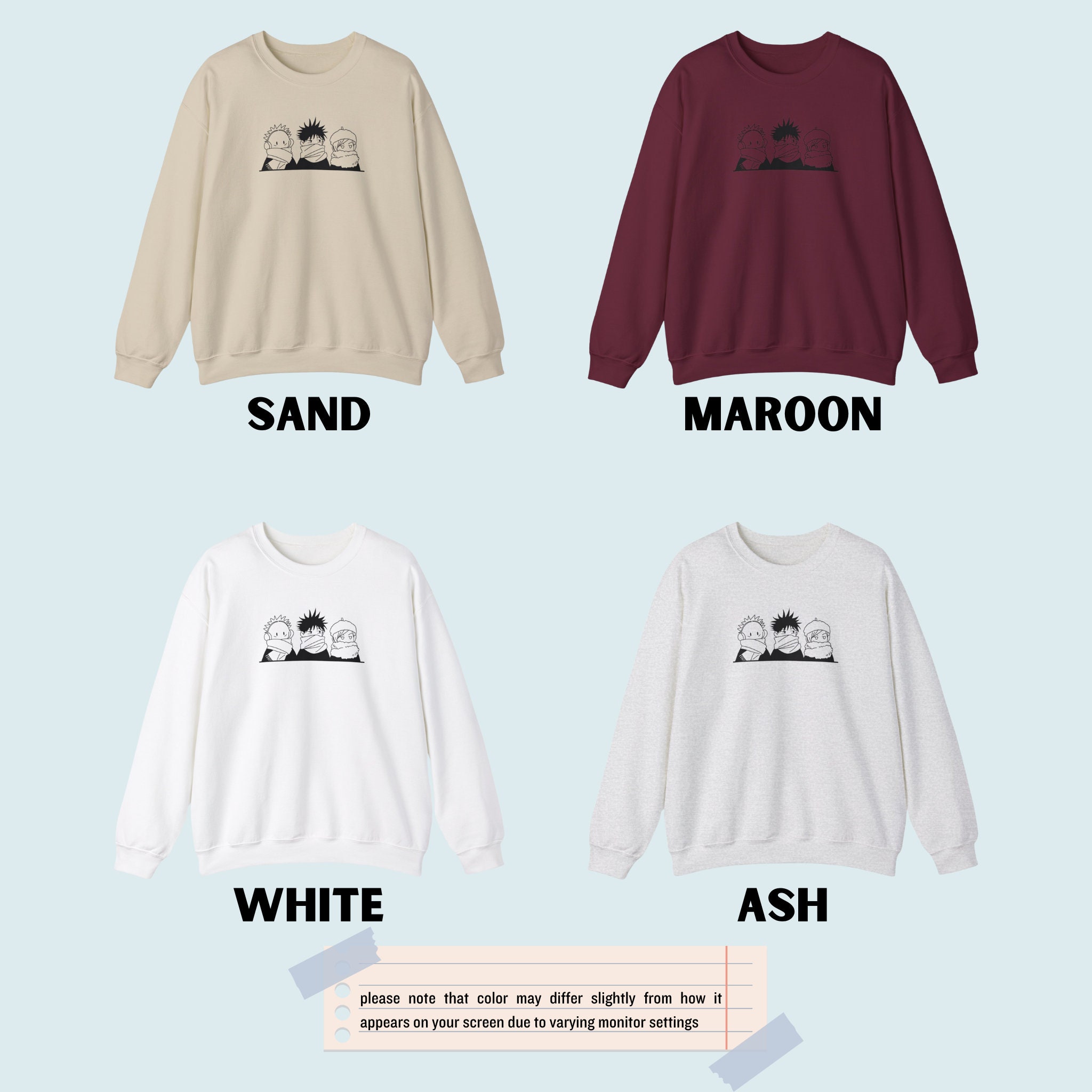 Yuji Megumi Nobara Sweatshirt Jujutsu Kaisen Sweatshirt Anime Design ...