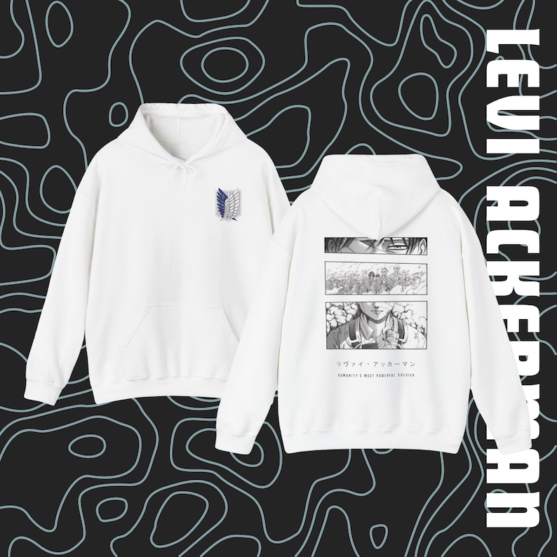 Levi Ackerman Hoodies Attack on Titan Hooded Sweatshirt Scout Regiment ...