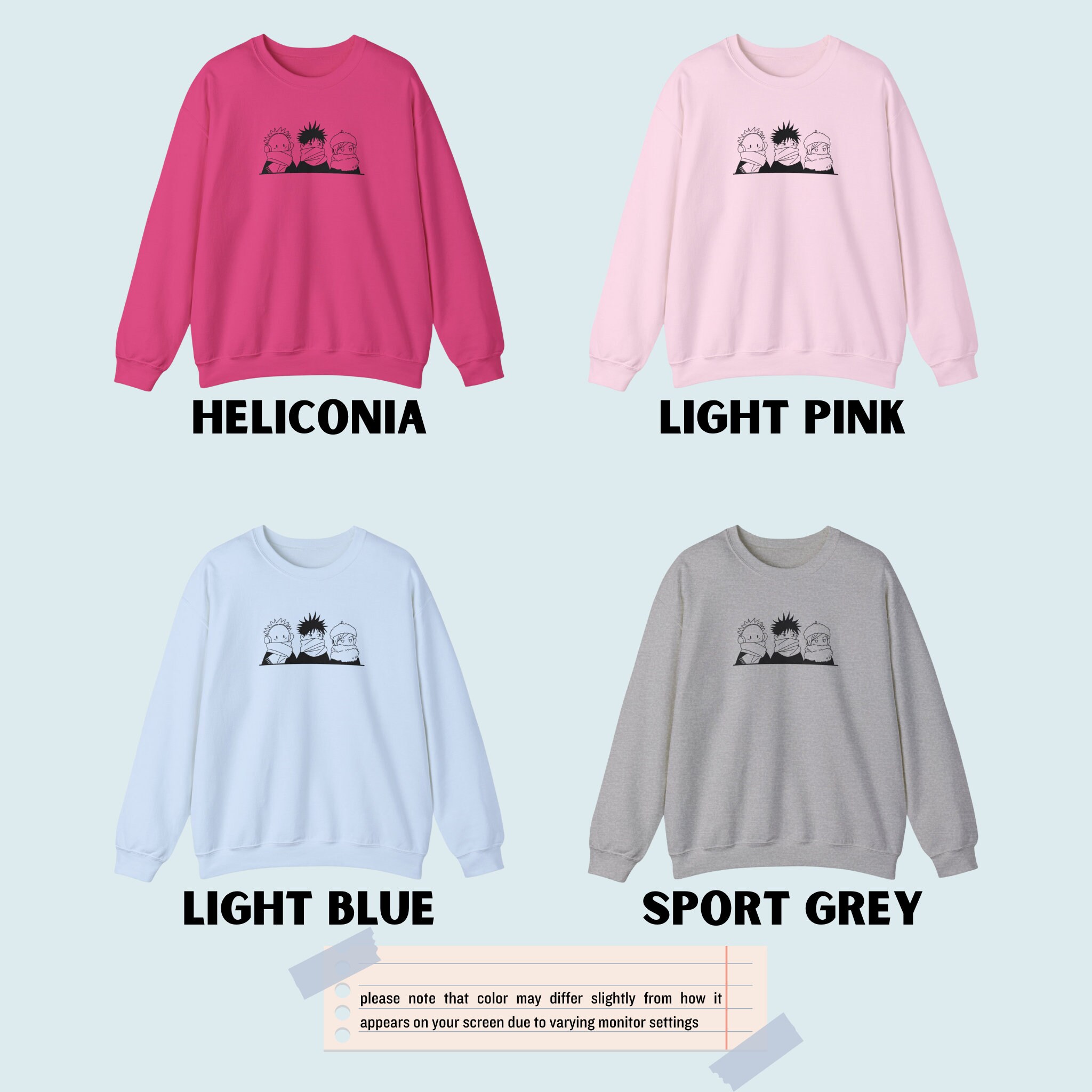 Yuji Megumi Nobara Sweatshirt Jujutsu Kaisen Sweatshirt Anime Design ...