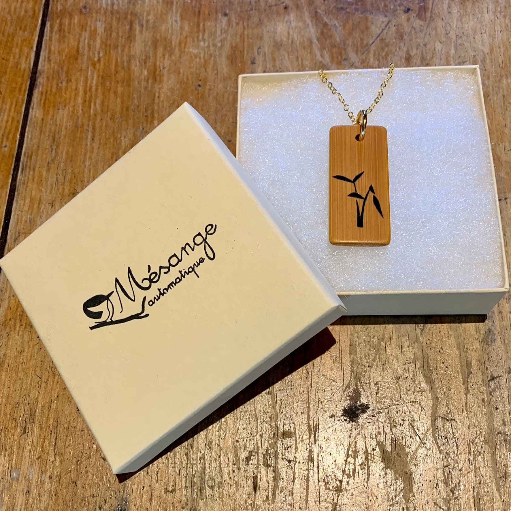 Tiny Sprout- Minimalist Bamboo Pendant Necklace - Etsy