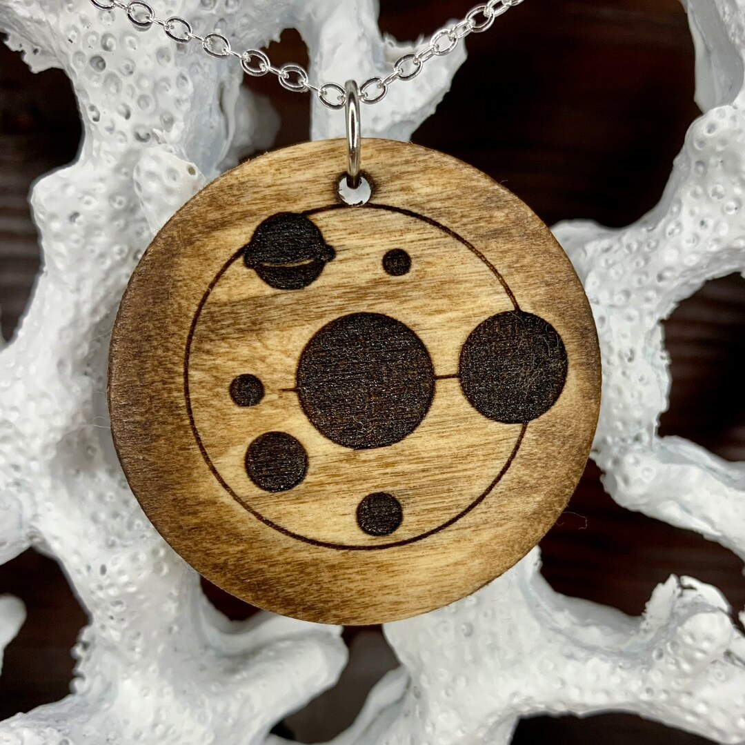 Celestial Orbits- Wooden Solar System Necklace - Etsy