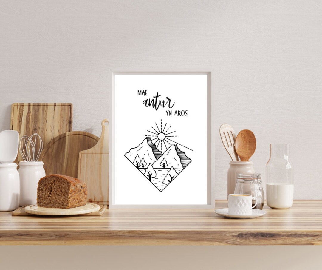 Mae Antur Yn Aros A4 Unframed Print, Welsh "adventure Awaits" A4 Print ...