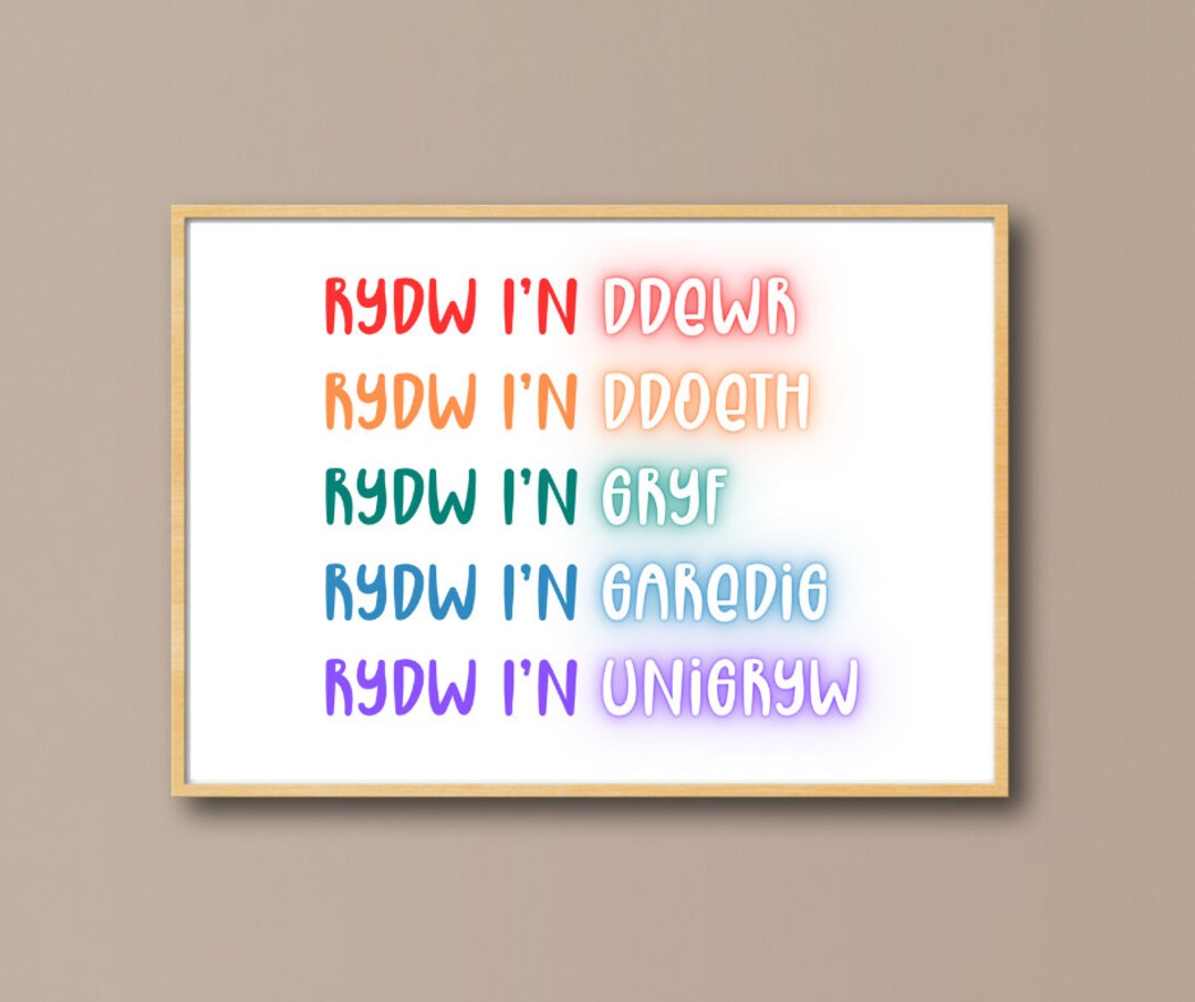 Welsh Affirmation Print, "rydw I'n...", Rainbow Wall Decor - Etsy