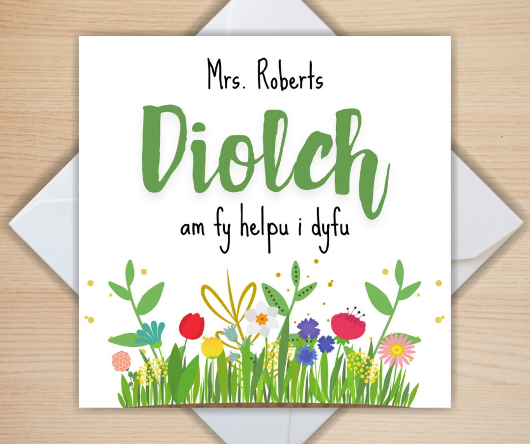 Diolch Am Fy Helpu I Dyfu Thank You for Helping Me Grow Personalised ...
