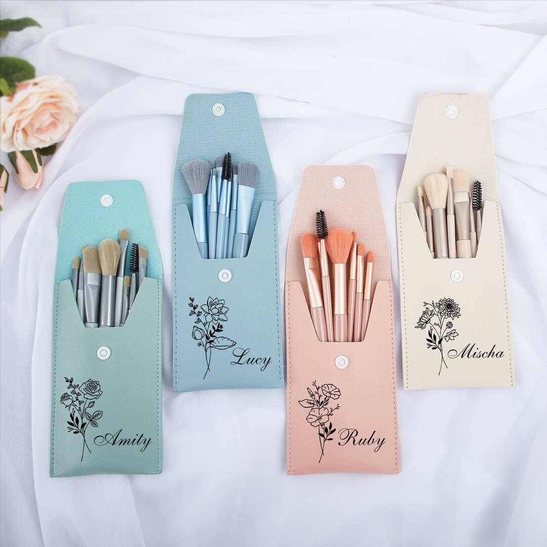 Personalised Birth Flower Makeup Brush Setbridesmaid Makeup - Etsy