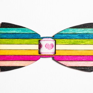 Queer Pride Adjustable Choker With Hand-stained Wooden Bowtie ...