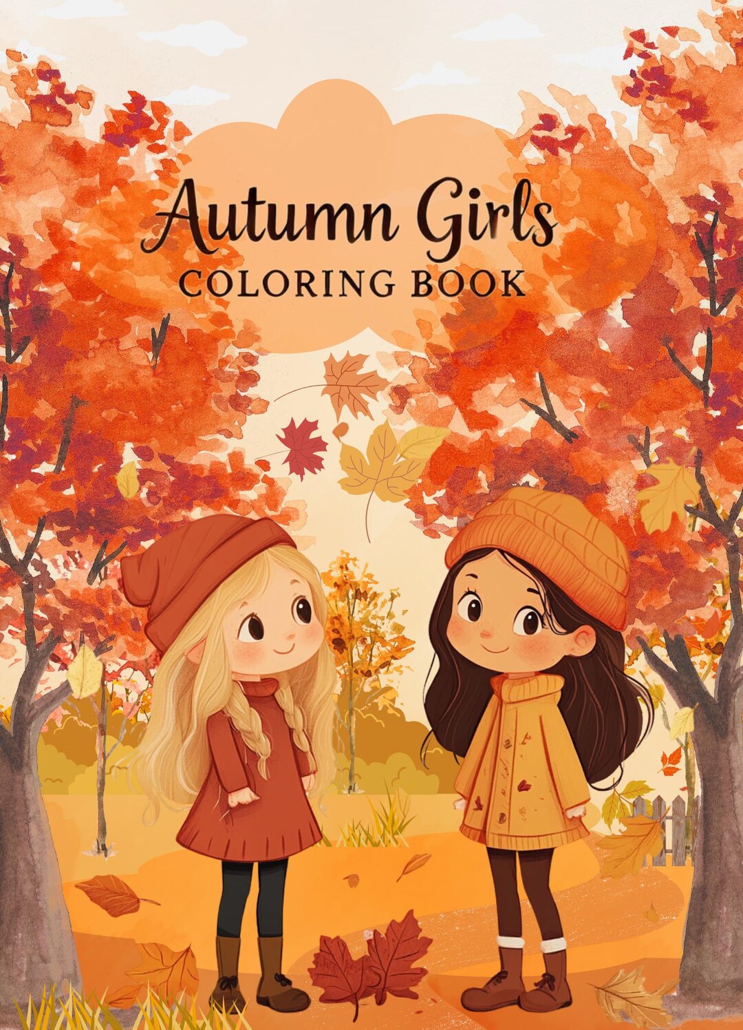 Autumn Girls Coloring Book - Etsy