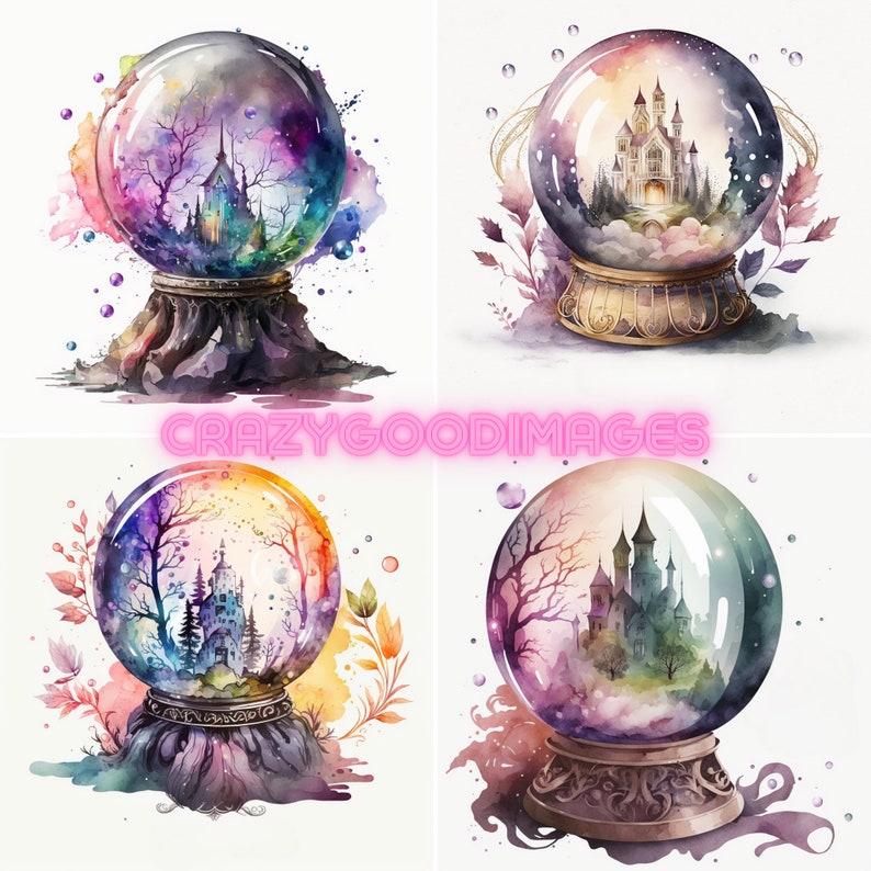 Fantasy Globe Watercolor Magical Clipart-png-magical Crystal Ball ...