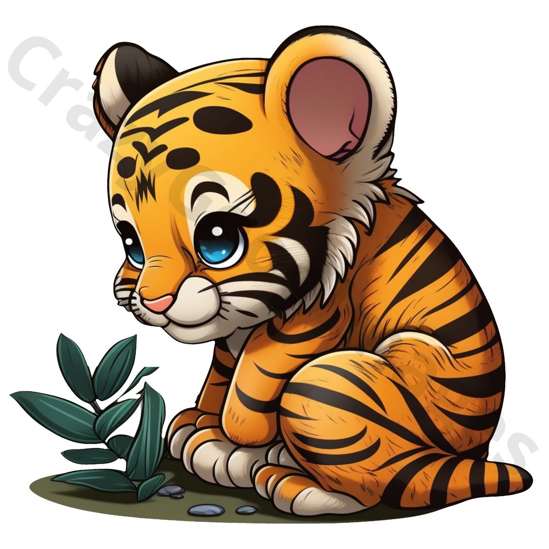 Happy & Cute Cartoon Tiger Sticker-tiger Sticker-happy Tiger-cartoon ...
