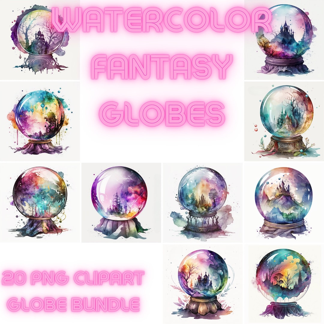 Fantasy Globe Watercolor Magical Clipart-png-magical Crystal Ball ...