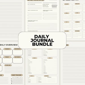 Daily Journal Bundle Digital Planner Template - Etsy