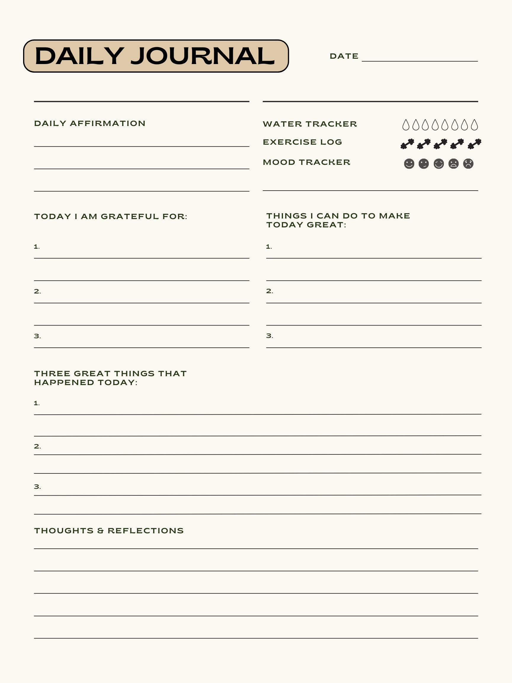 Daily Journal Bundle Digital Planner Template - Etsy