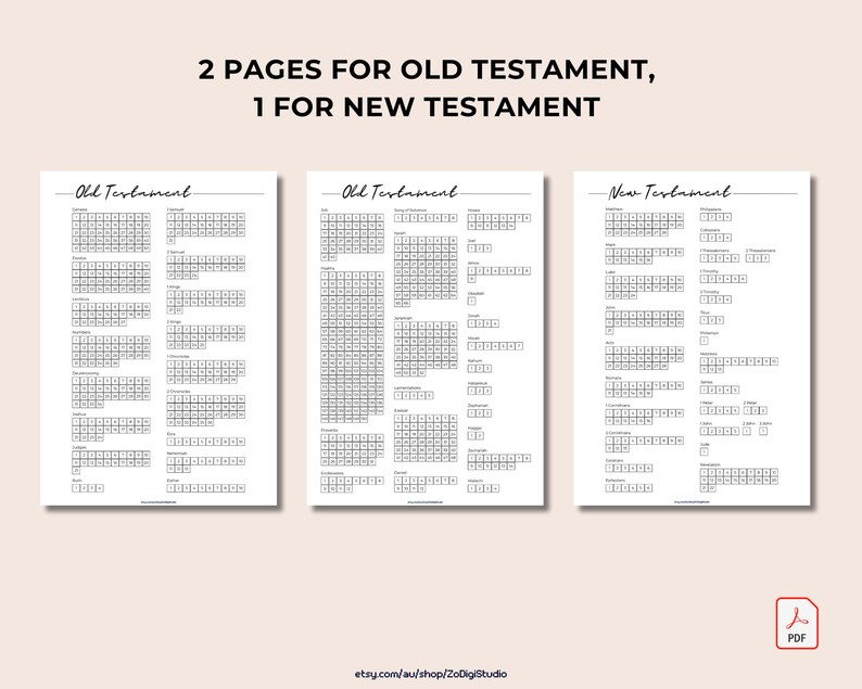 Bible Reading Plan Bullet Journal Printable for Old New Testament PDF ...